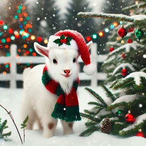 The Goat in Christmas Theme. - Etsy