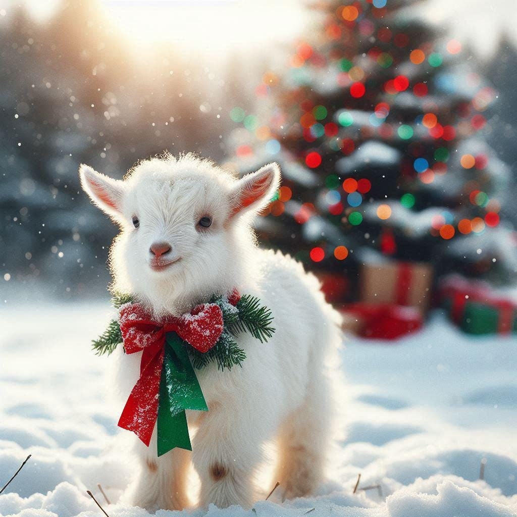 The Goat in Christmas Theme. - Etsy