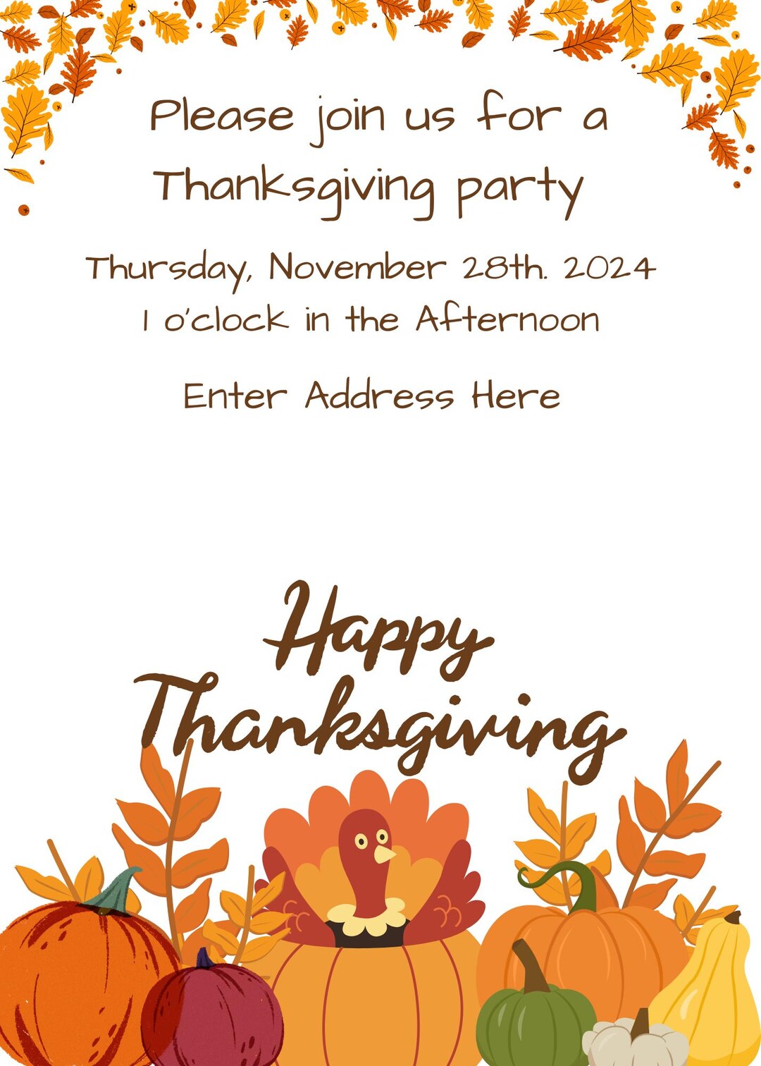 Thanksgiving Party Invitation - Etsy