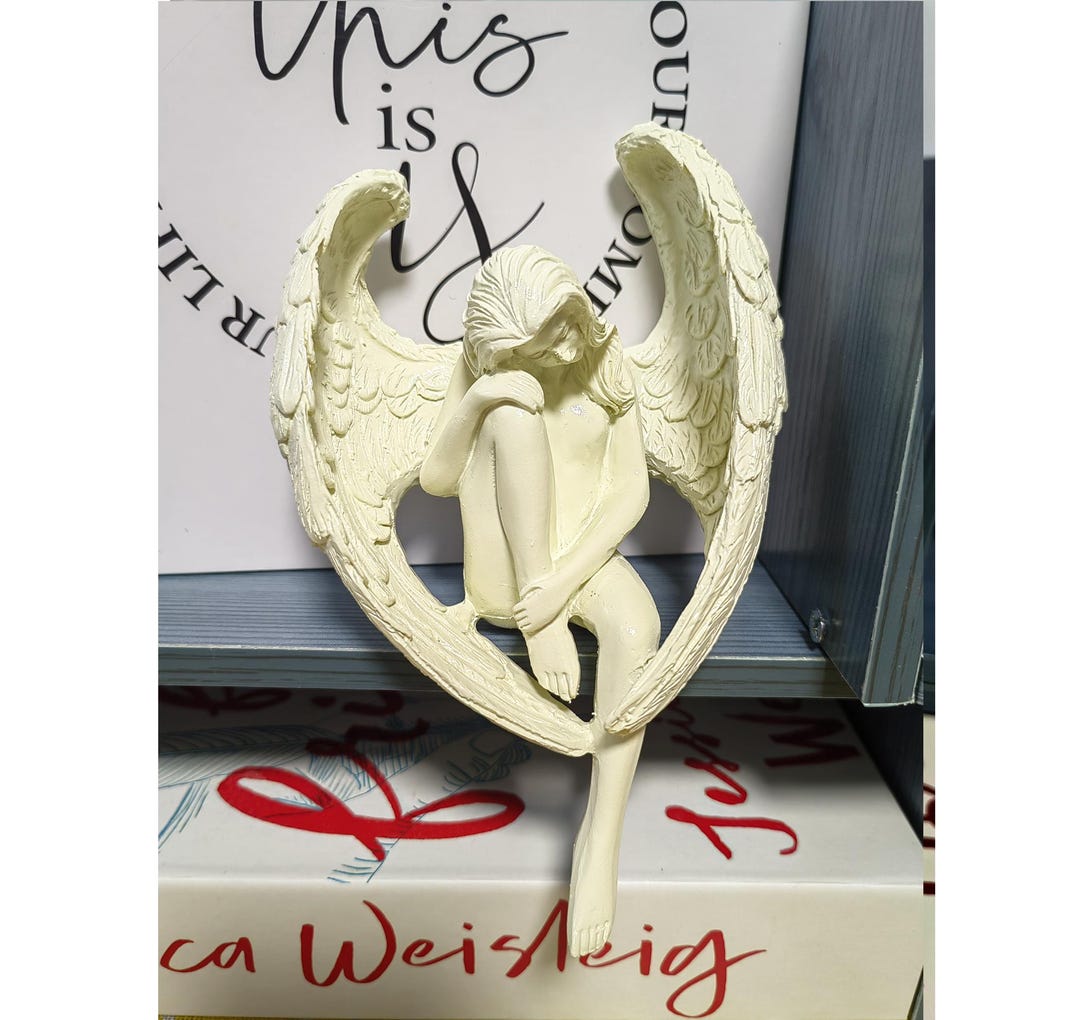 Handmade Leg Hugging Angel, Garden Decoration Desktop Decoration ,resin ...