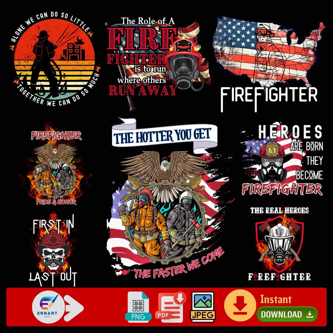 Firefighter SVG Bundle Support LA Firefighters Inspirational Quotes ...