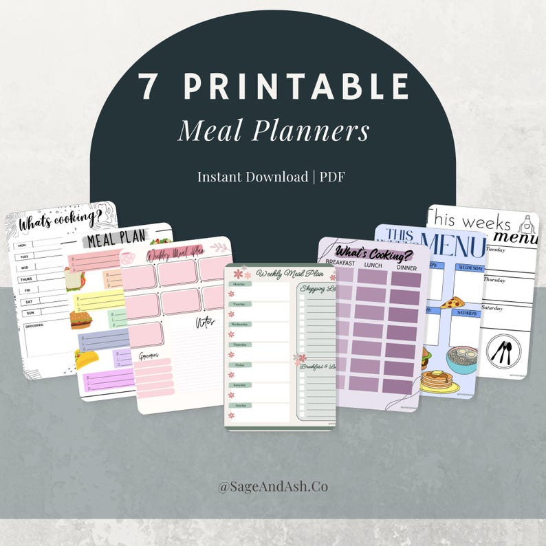 Meals Made Simple | Printable PDF & Digital Meal Planner Kit | Weekly ...