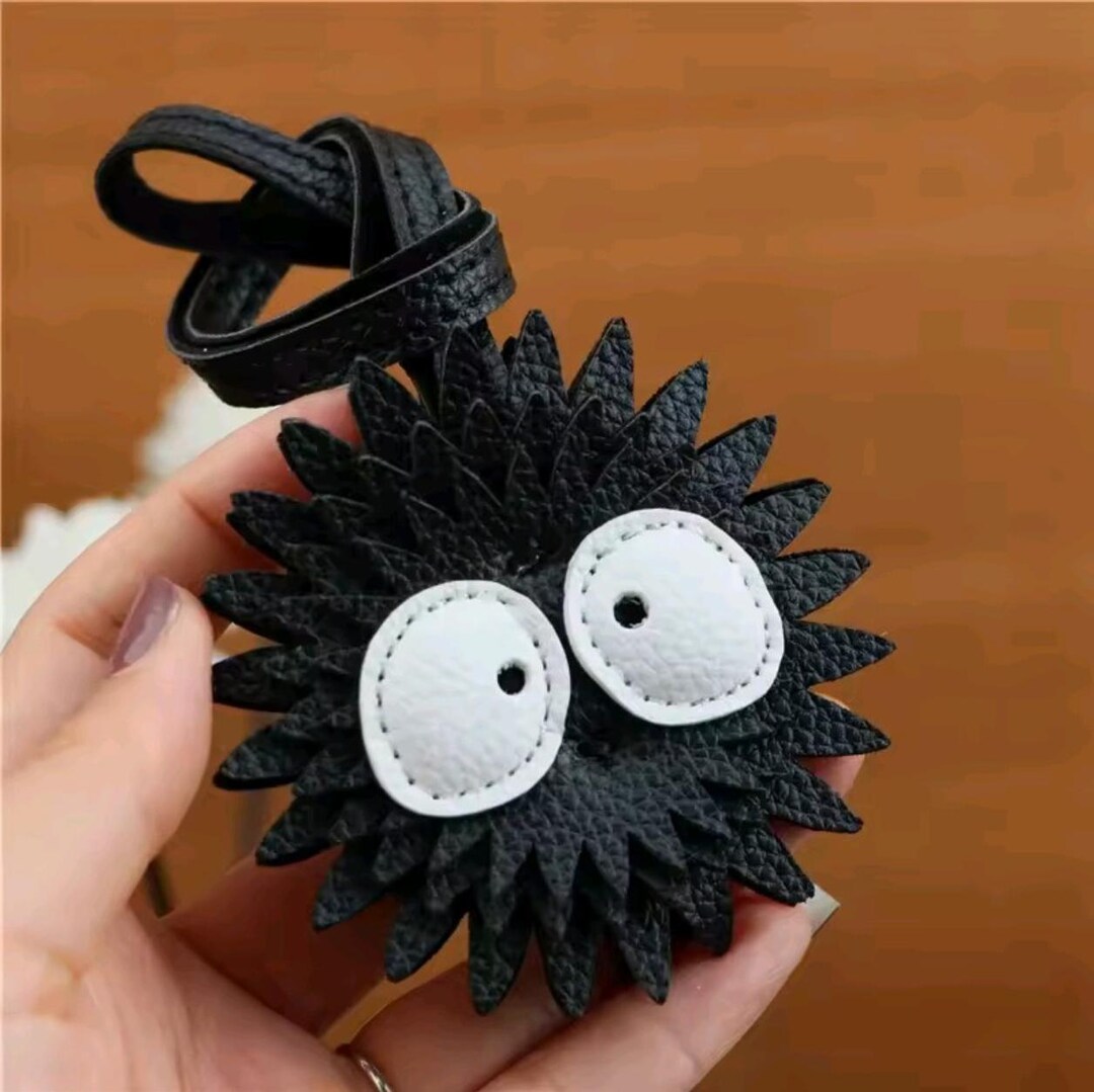 PU Leather Soot Sprite Bag Charm | "ugly Cute" Black Coal Ball Keychain ...