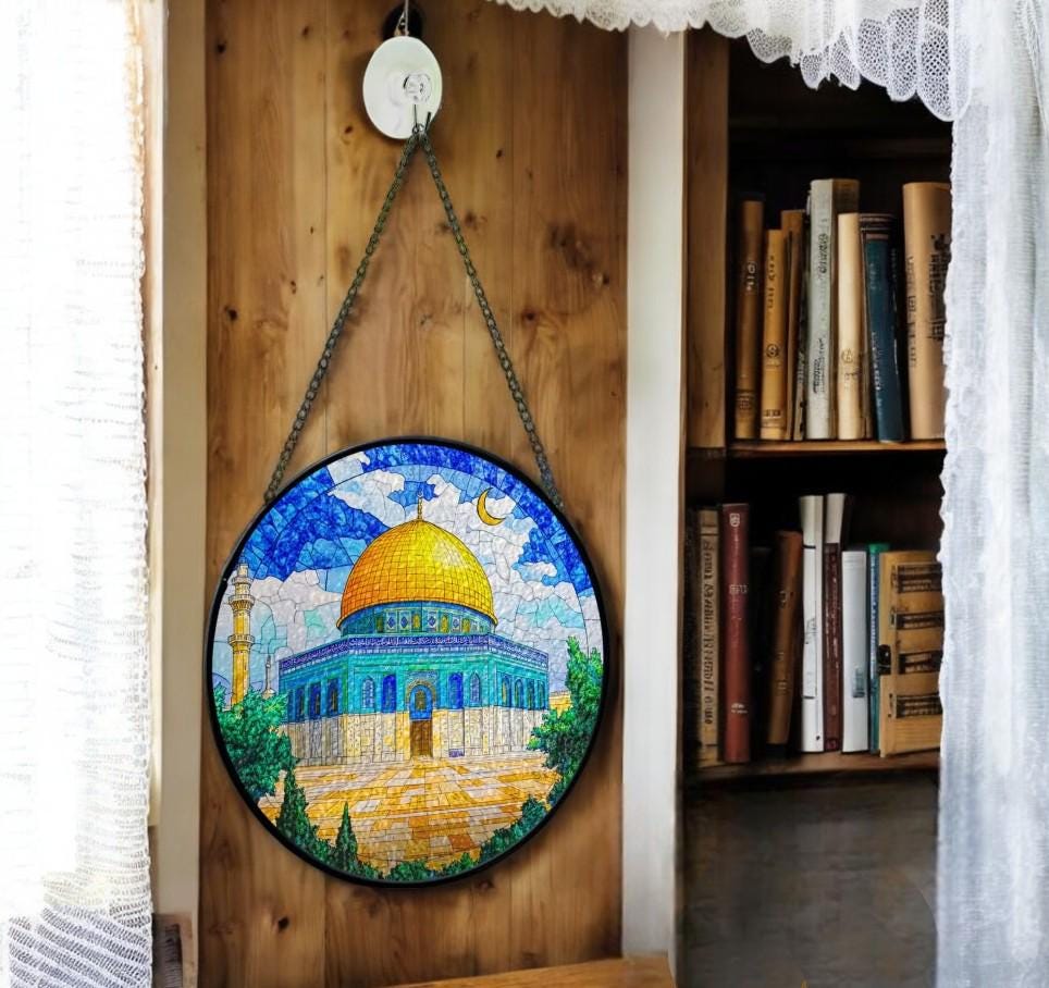 Islamic Art Glass Suncatcher | Dome of the Rock Window Hanging ...