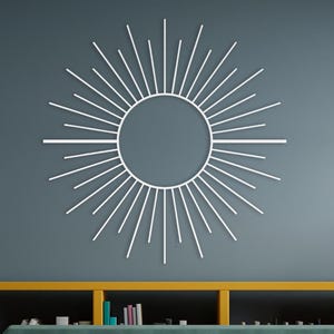 Custom Modern Sunburst Metal Cutout, Sun Steel Sign Wall Decor, Sunrise ...