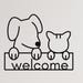 Dog and Cat Metal Sign, Welcome Text Steel Sculpture, Front Door ...