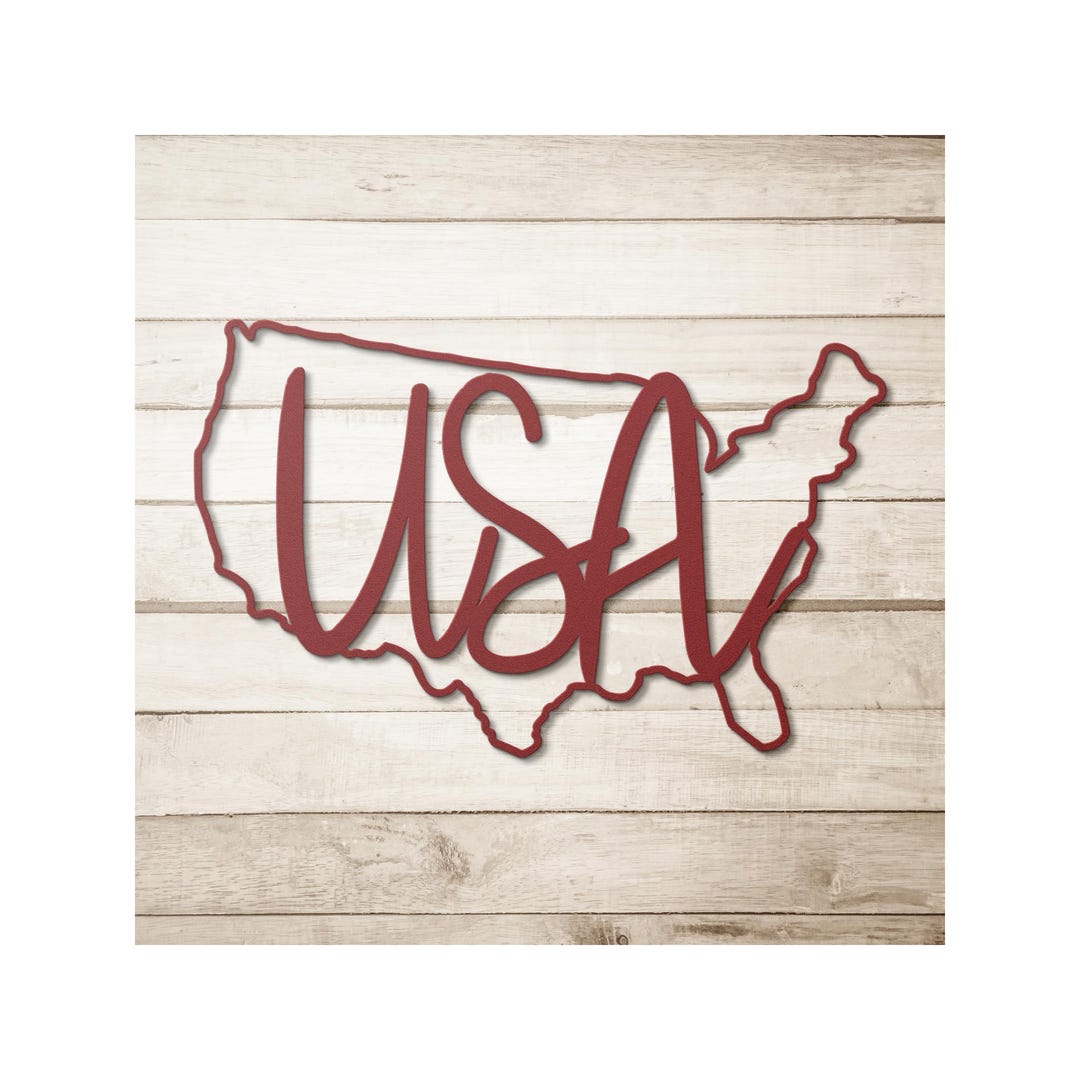USA Metal Sign, 4th of July Steel Wall Decor Gift, Front Door Hanging ...