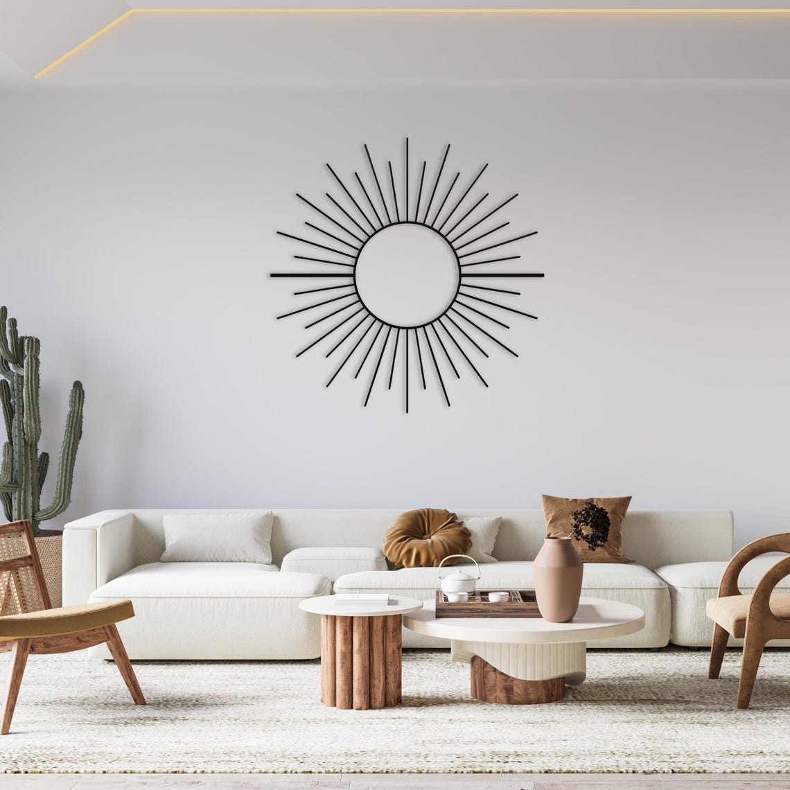 Custom Modern Sunburst Metal Cutout, Sun Steel Sign Wall Decor, Sunrise ...