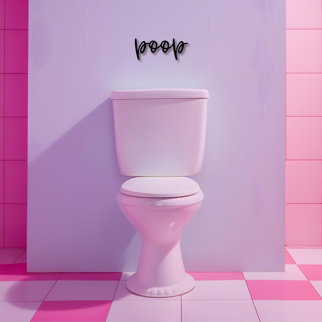 Funny Poop Metal Wall Art, Bathroom Steel Wall Sign, Cursive Text Metal ...