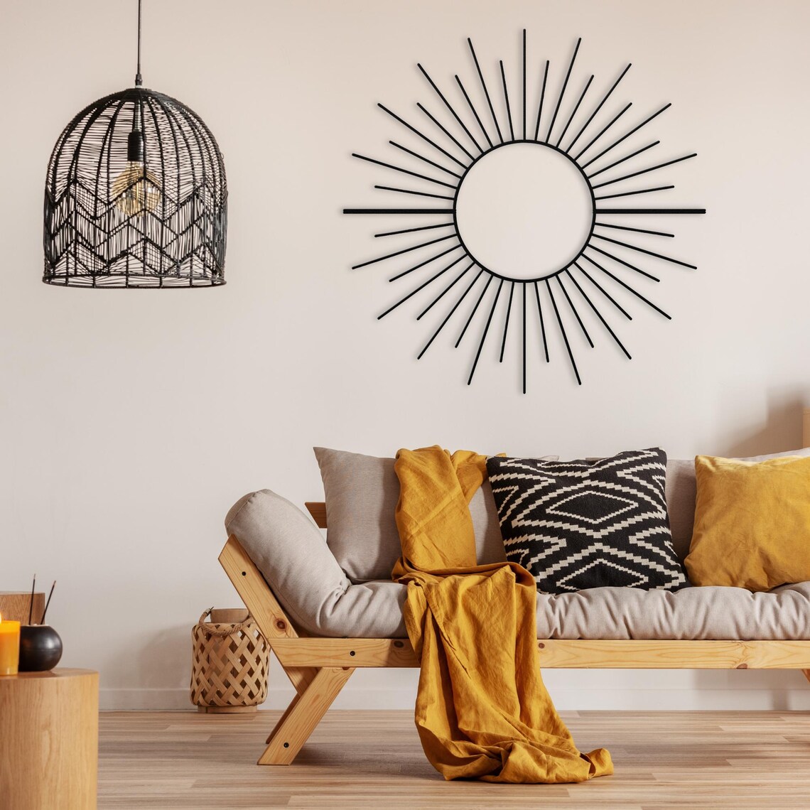 Custom Modern Sunburst Metal Cutout, Sun Steel Sign Wall Decor, Sunrise ...