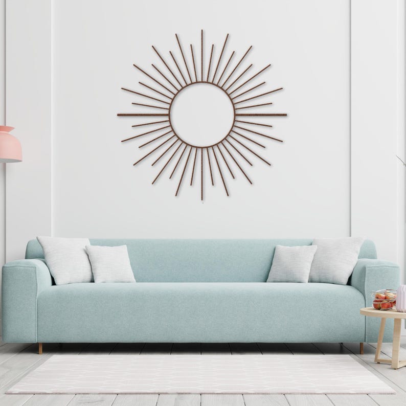 Custom Modern Sunburst Metal Cutout, Sun Steel Sign Wall Decor, Sunrise ...
