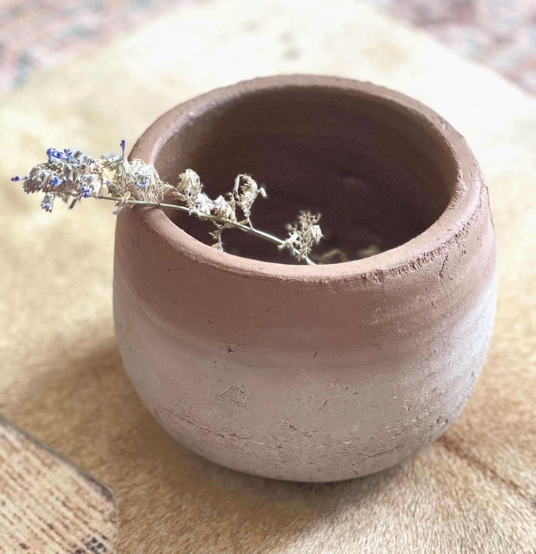 Terra-cotta Whitewashed Clay Flower Pot Planter. - Etsy