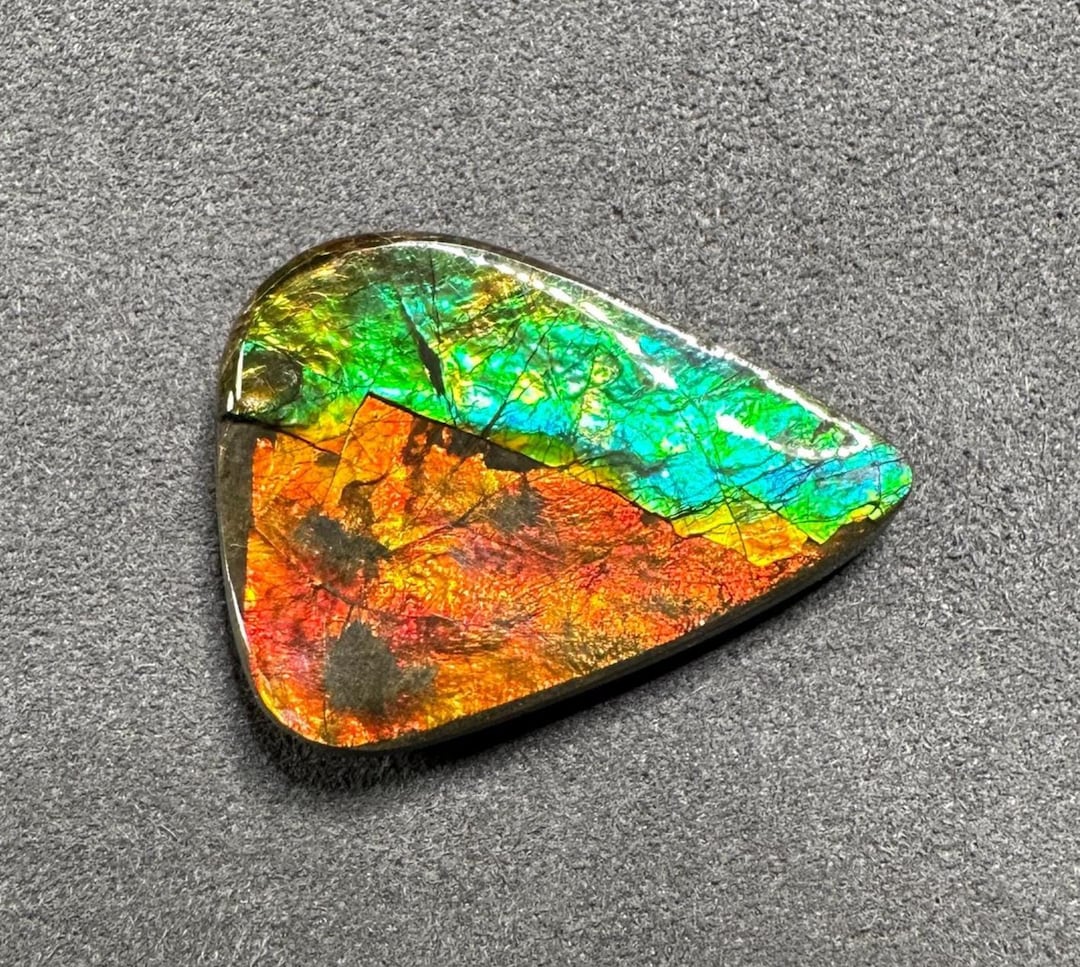 Natural Canadian Ammolite – Freeform Bright Red Green Colors | 21.5CT ...