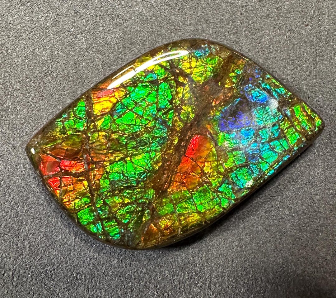Natural Canadian Ammolite –free Form Shape , Rainbow Colors – 47.5ct ...