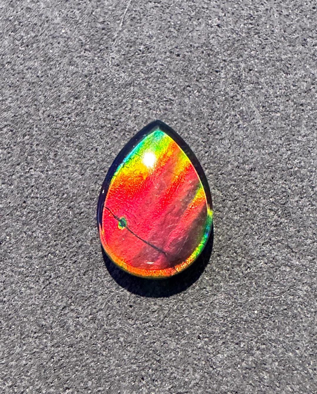 Canadian Ammolite Gemstone Triplet: Pear Shaped (15x10mm) for Jewelry ...
