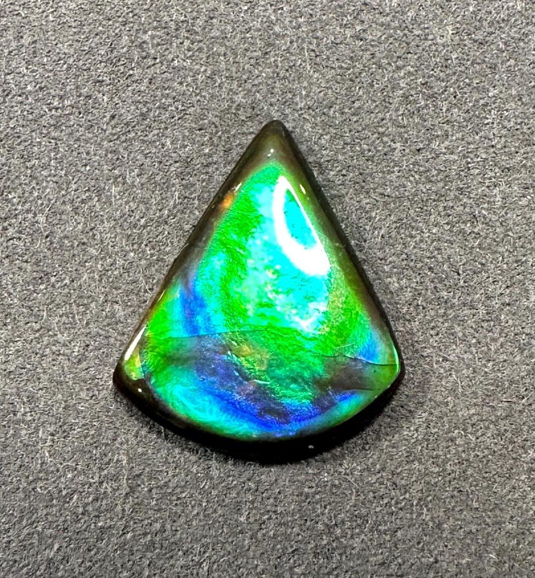 Canadian Ammolite Gemstone 6.2ct Freeform Electric Blue-green ...