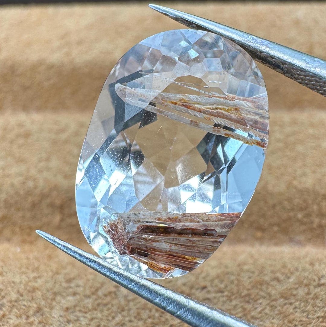 Myanmar Topaz Gemstone: Golden Limonite Inclusions, Faceted Cut - Etsy