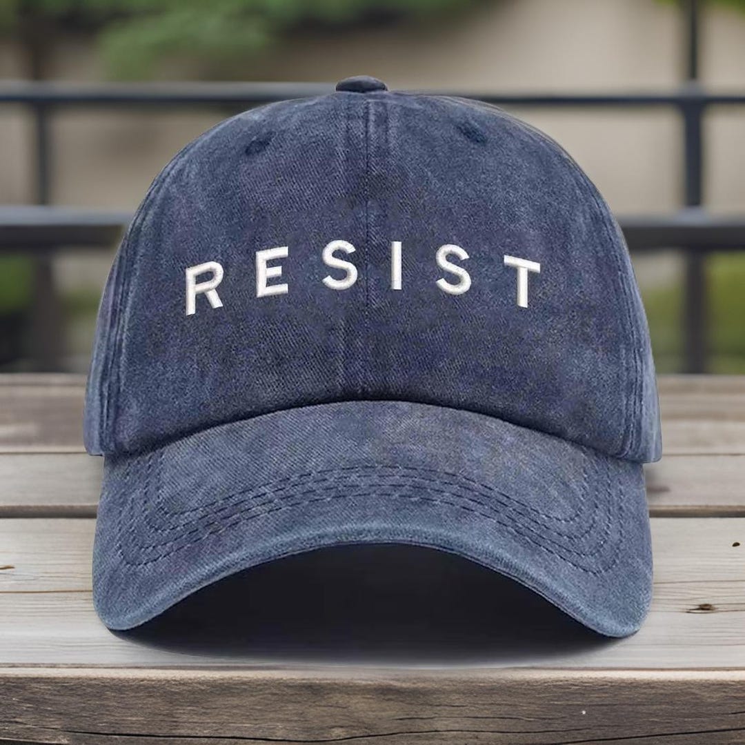 Resist Embroidered Hat, Political Protest Cap, Anti-maga Liberal Hat ...