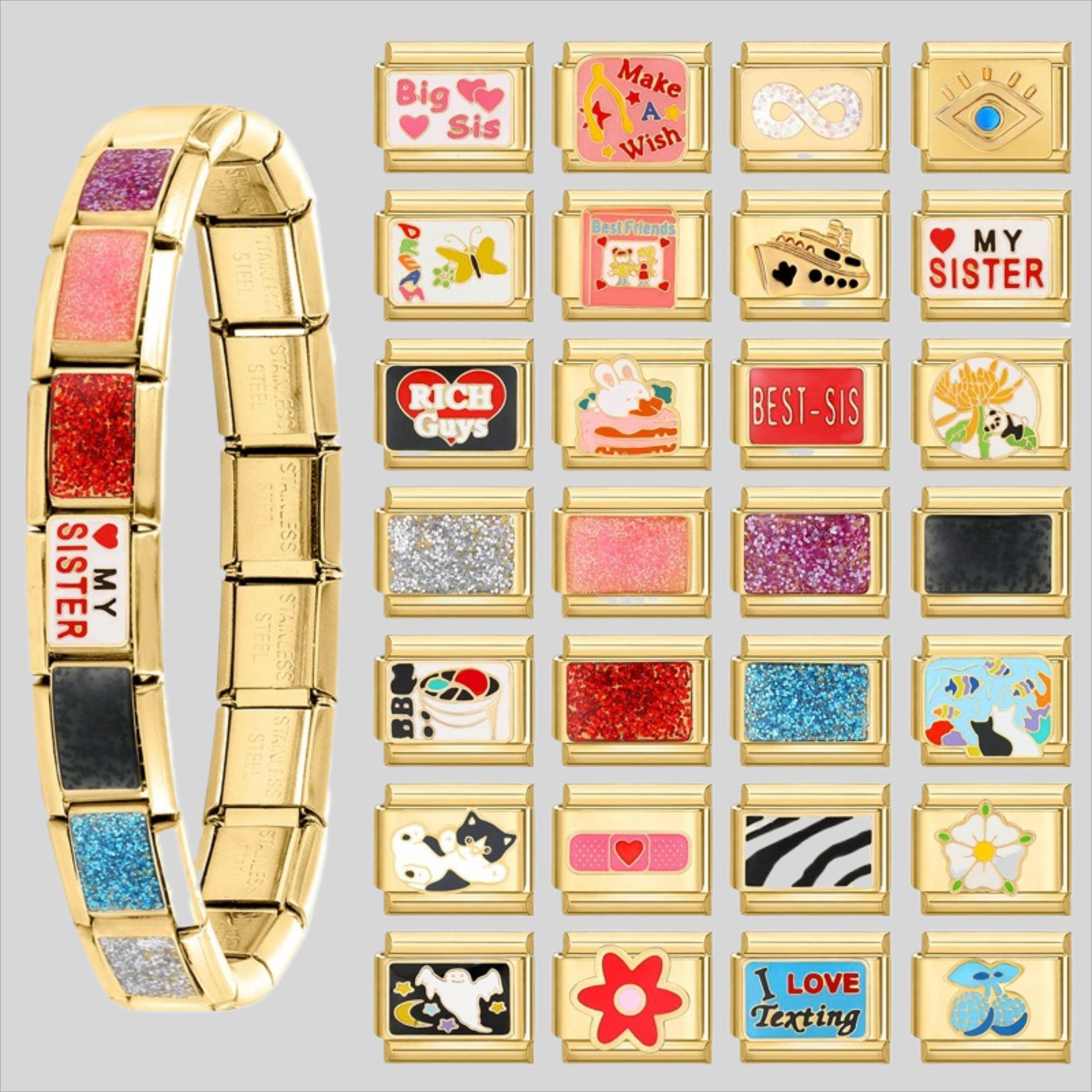 Old Italian Charm Bracelet, Italian Charm Bracelet Gold, Italian Charms ...