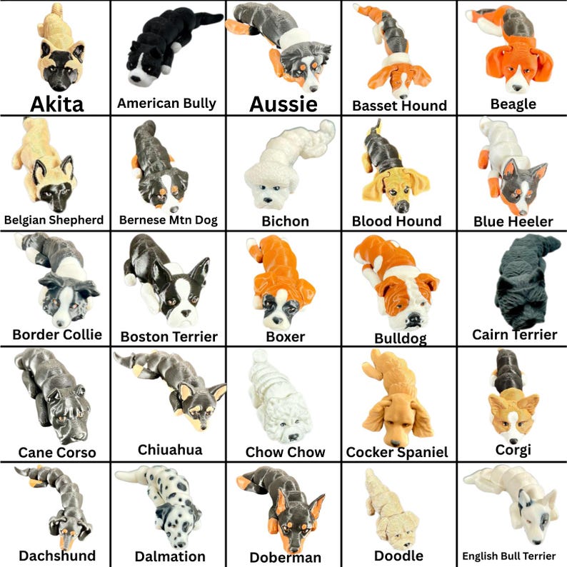 Articulated Dog – 3D Printed Poseable Desk Pet – Gift for Dog Lovers ...