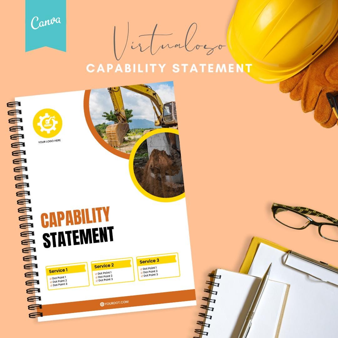 Earthmoving Capability Statement | 5-page A4 Canva Template | Instant ...