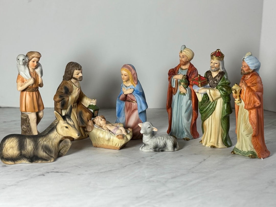 Vintage Homco 9 Piece Nativity Set 1990s - Etsy