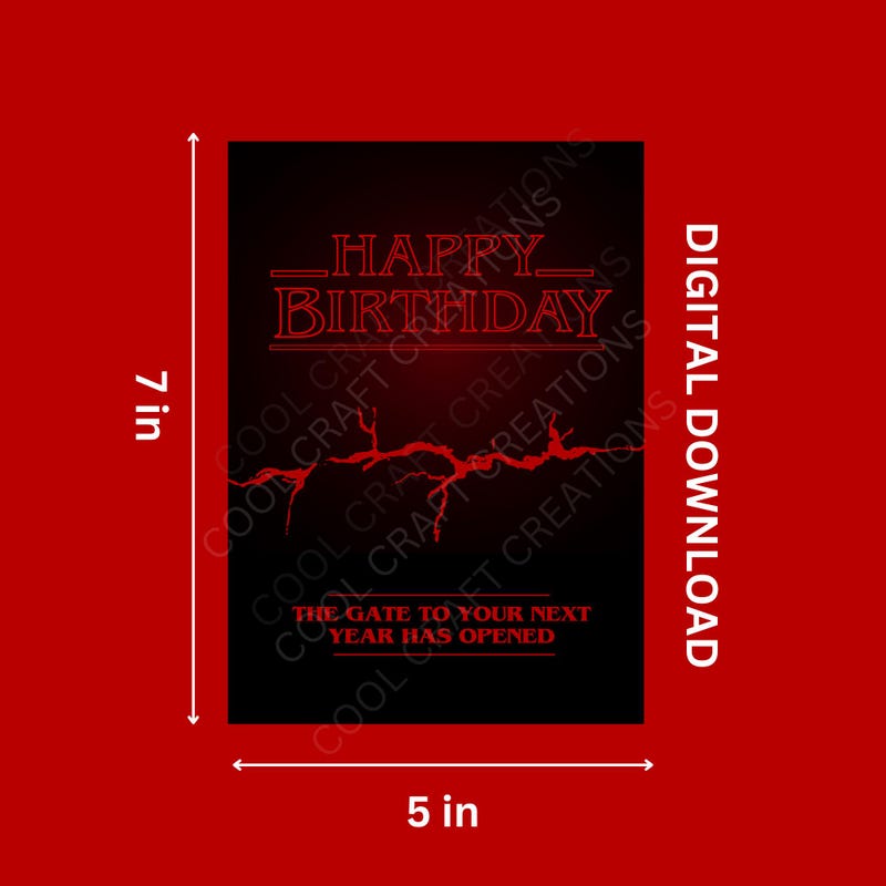 Strangers Things Birthday Card - Etsy