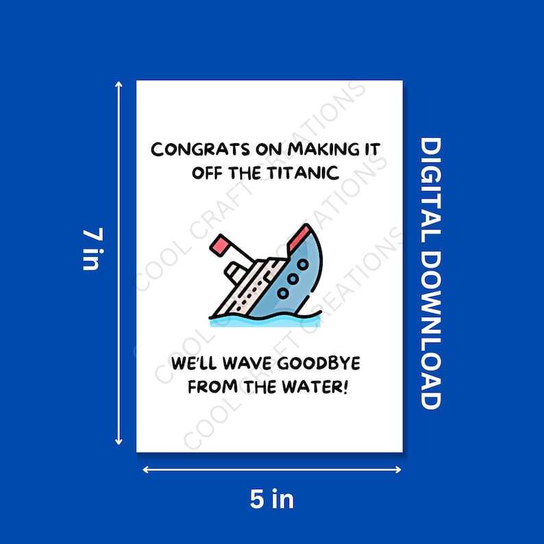 Funny Coworker Leaving Card: Sinking Ship Farewell (digital Download ...