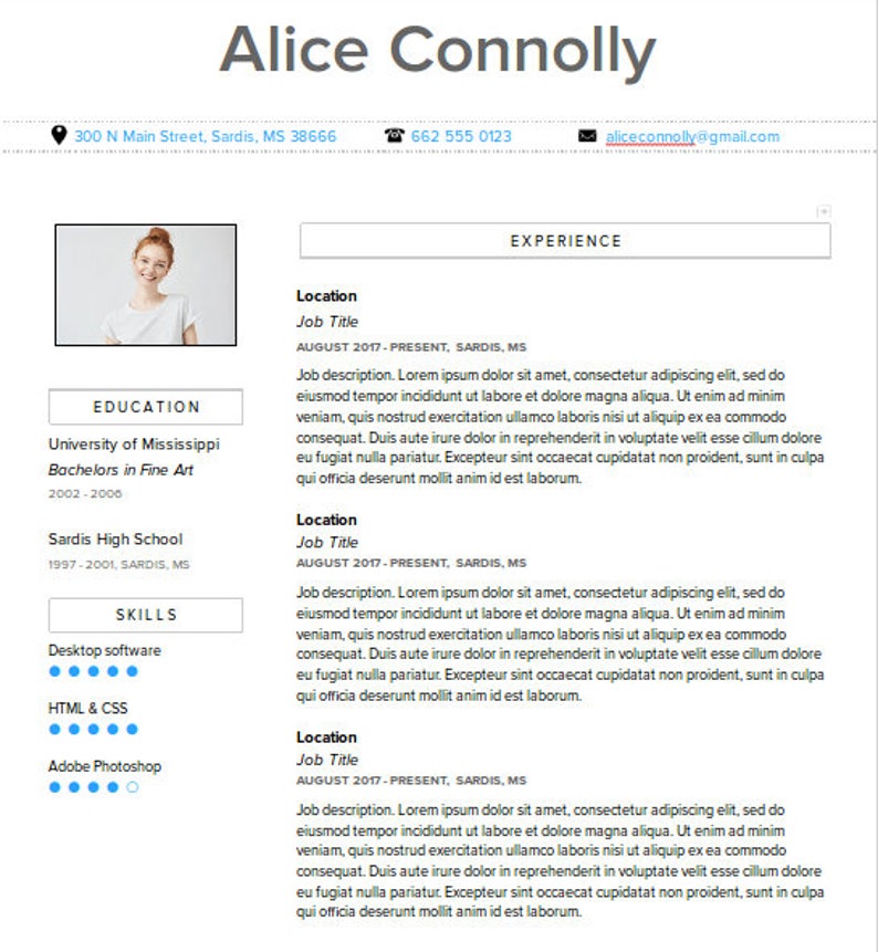 Resume Template Alice - Etsy