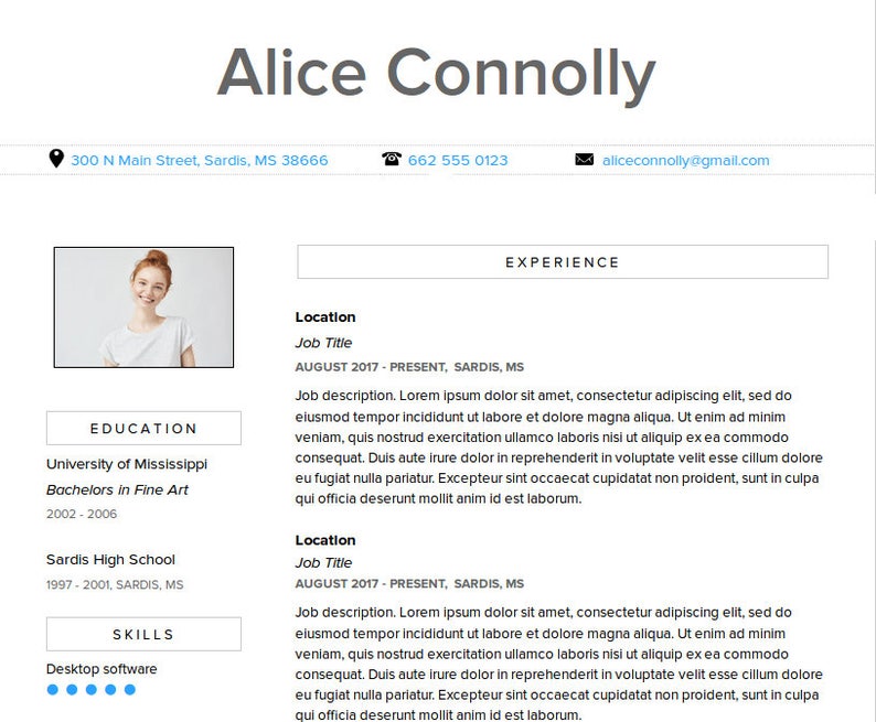 Resume Template Alice - Etsy
