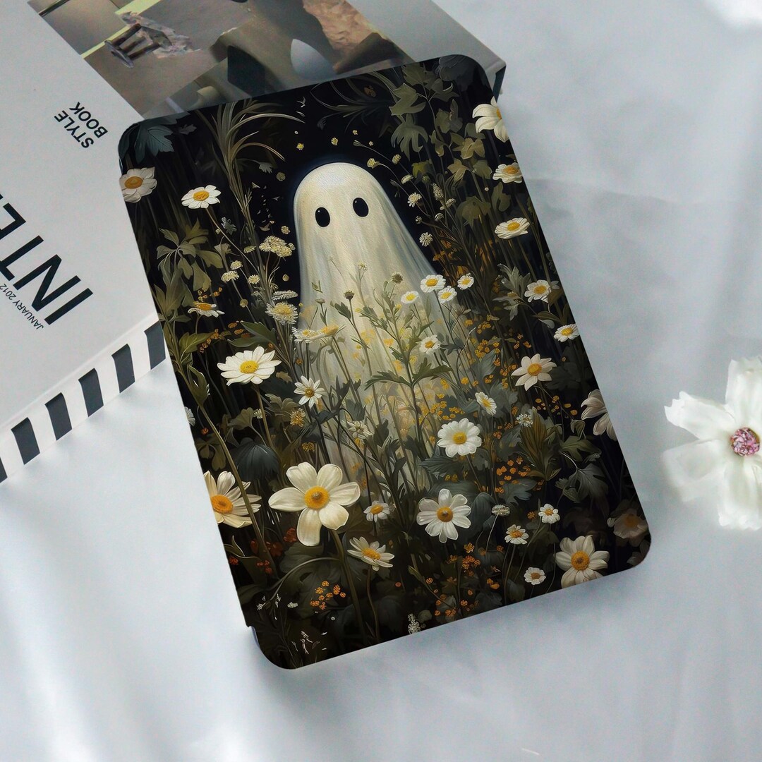 Ghost and Flowers Kindle Case,kindle 10/11th,paperwhite 5/6/7/10th ...