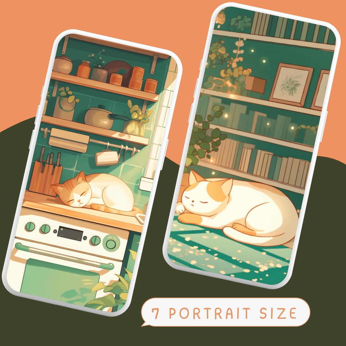 Wildflower Boho Cat Wallpaper Boho Green Desktop Background Kawaii ...