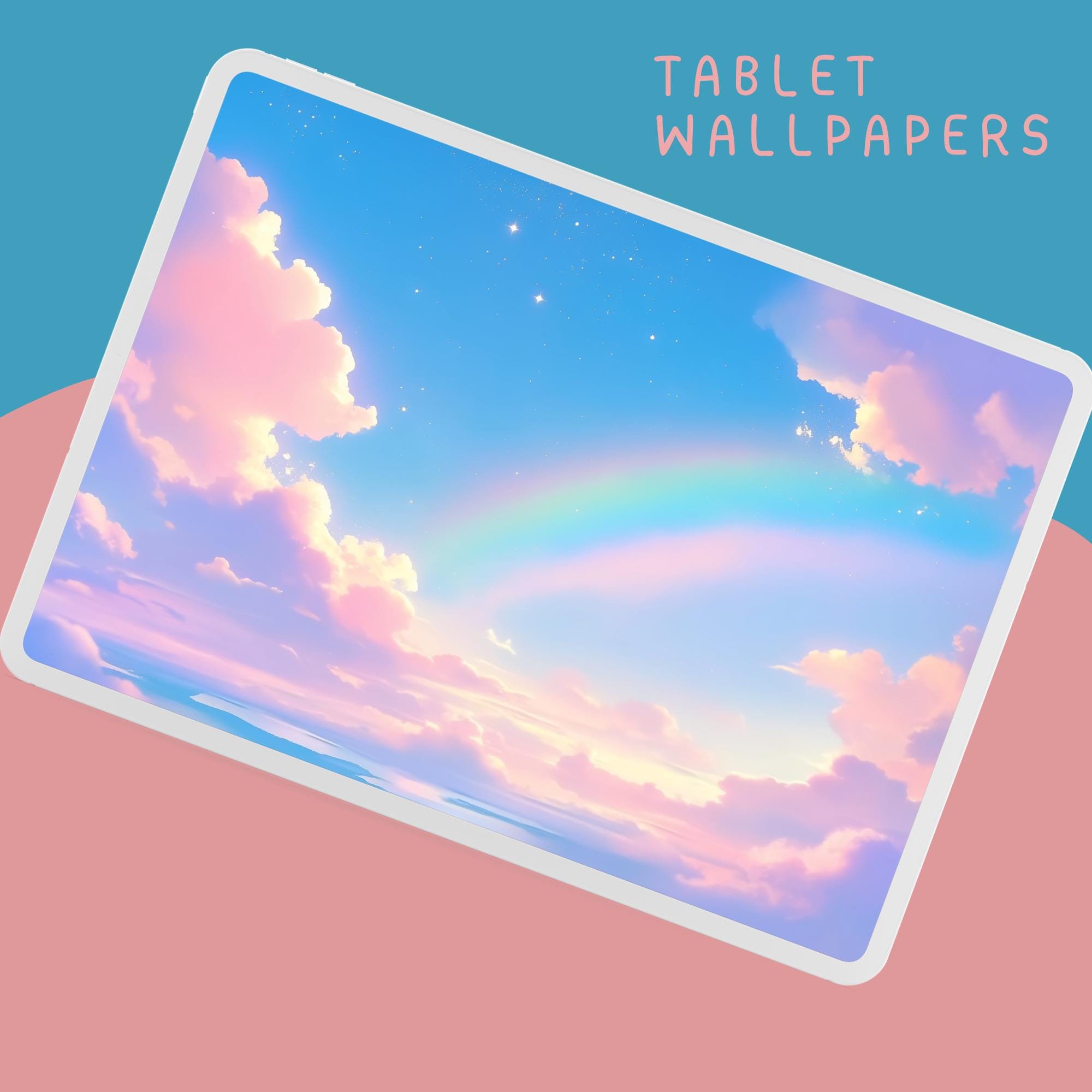 Sunset Pastel World Wallpaper Cozy Meadow Desktop Background Pink Phone ...