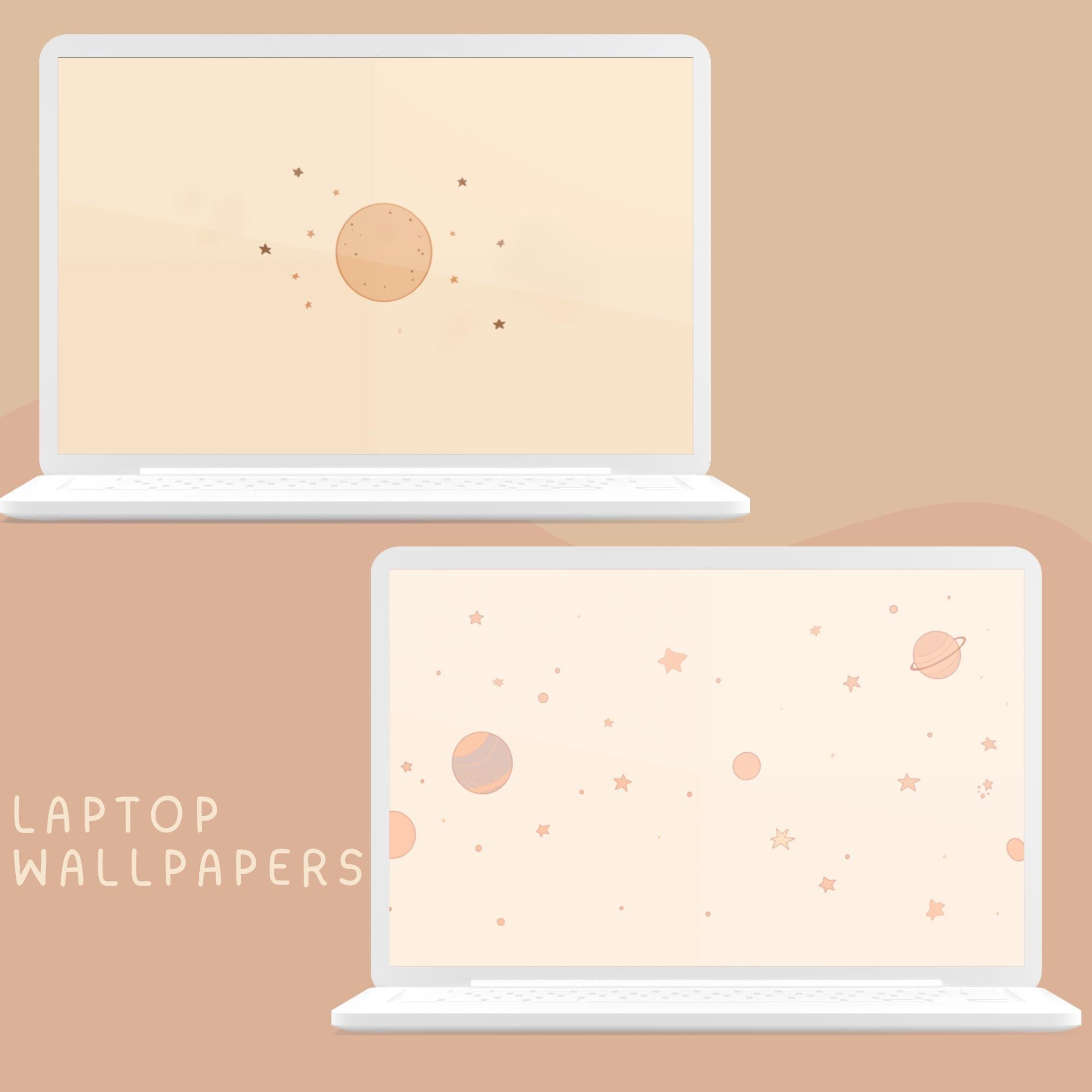 Pale Minimalist Wallpaper Kawaii Brown Bear Aesthetic Desktop Wallpaper ...