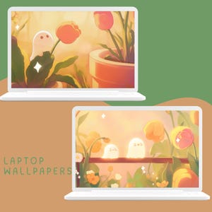 Wildflower Ghost Wallpaper, Spring Desktop Wallpaper, Kawaii Phone ...