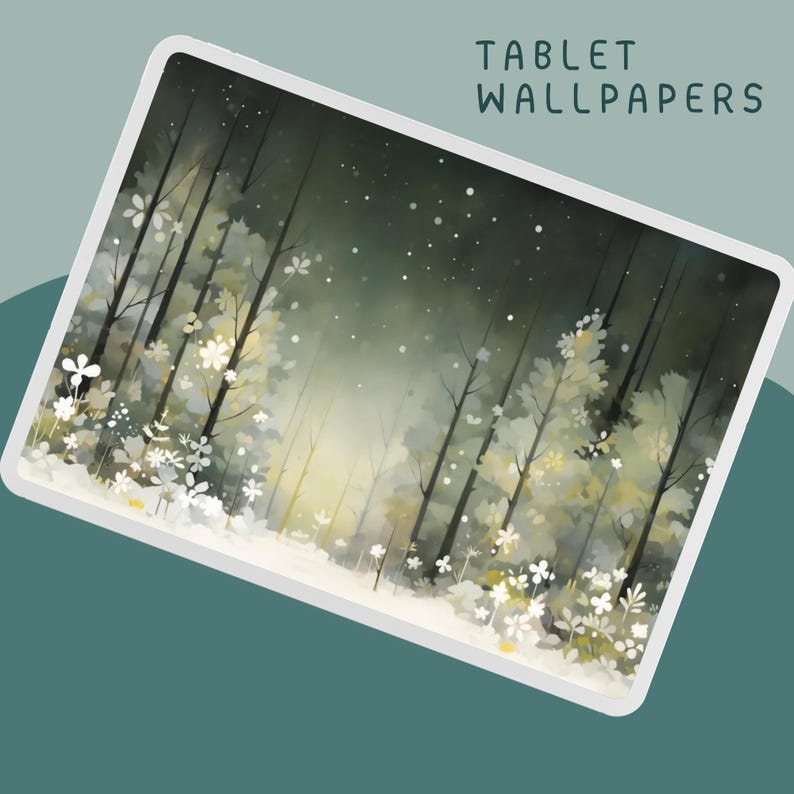 Watercolor Forest Wallpaper Cozy Desktop Wallpaper Matcha Green Phone ...