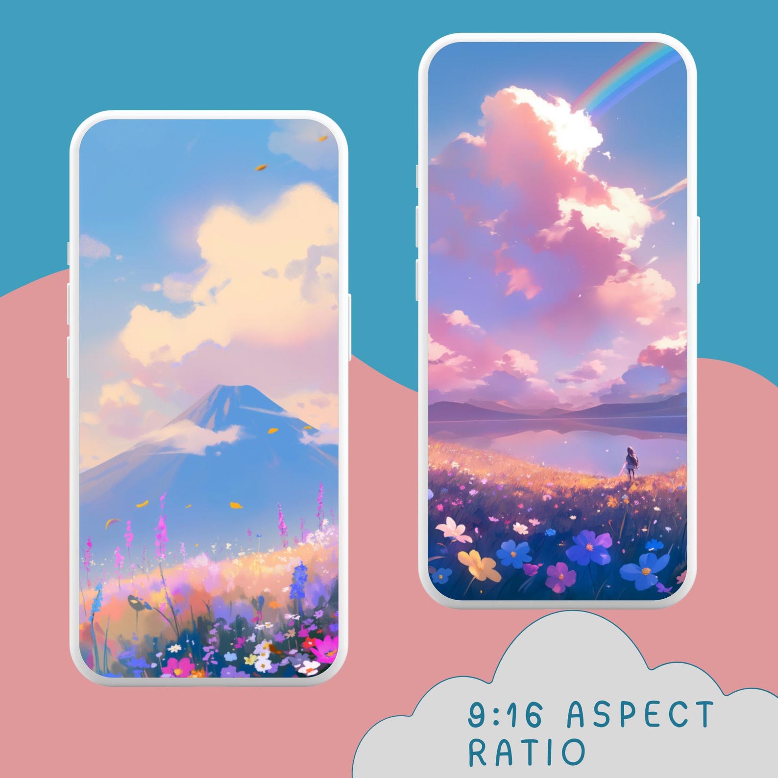 Sunset Pastel World Wallpaper Cozy Meadow Desktop Background Pink Phone ...