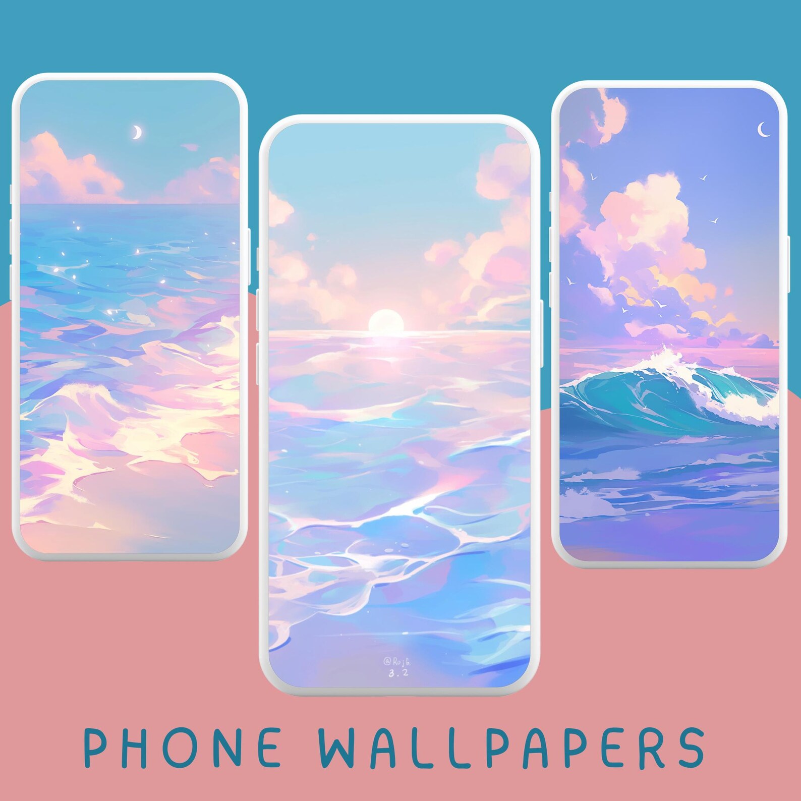 Sunset Pastel World Wallpaper Cozy Meadow Desktop Background Pink Phone ...