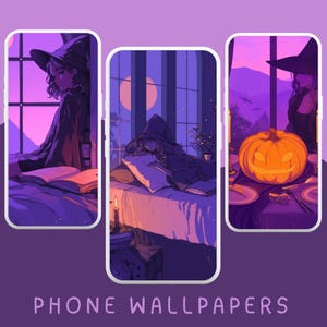 Witchcore Anime Wallpaper: Purple Witchy Desktop & Phone Background ...