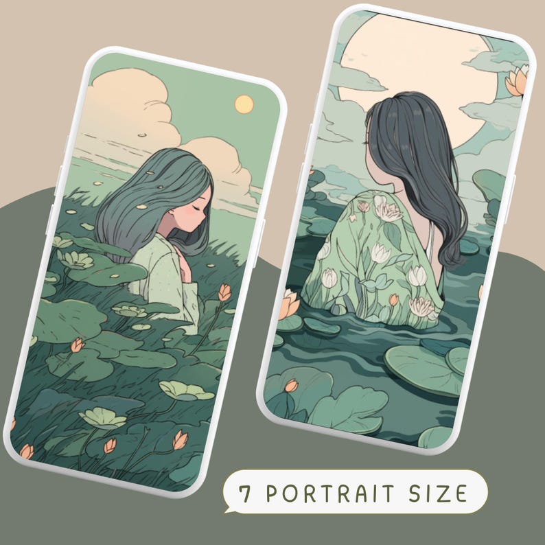 Lofi Nature Wallpaper, Matcha Green Desktop Wallpaper, Aesthetic Phone ...