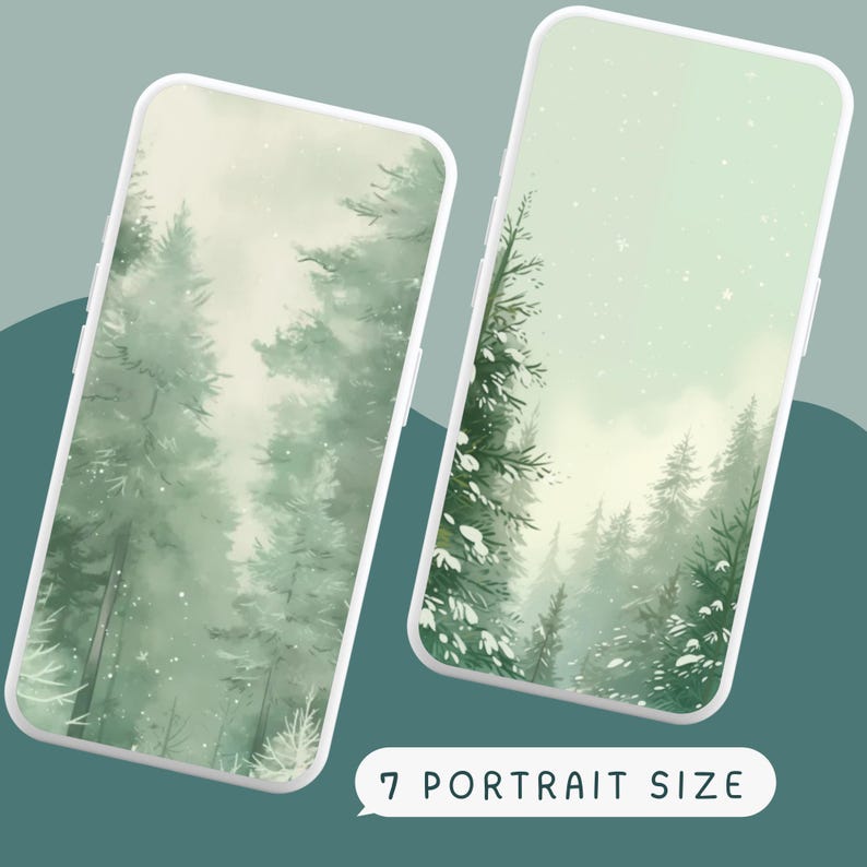 Watercolor Forest Wallpaper Cozy Desktop Wallpaper Matcha Green Phone ...