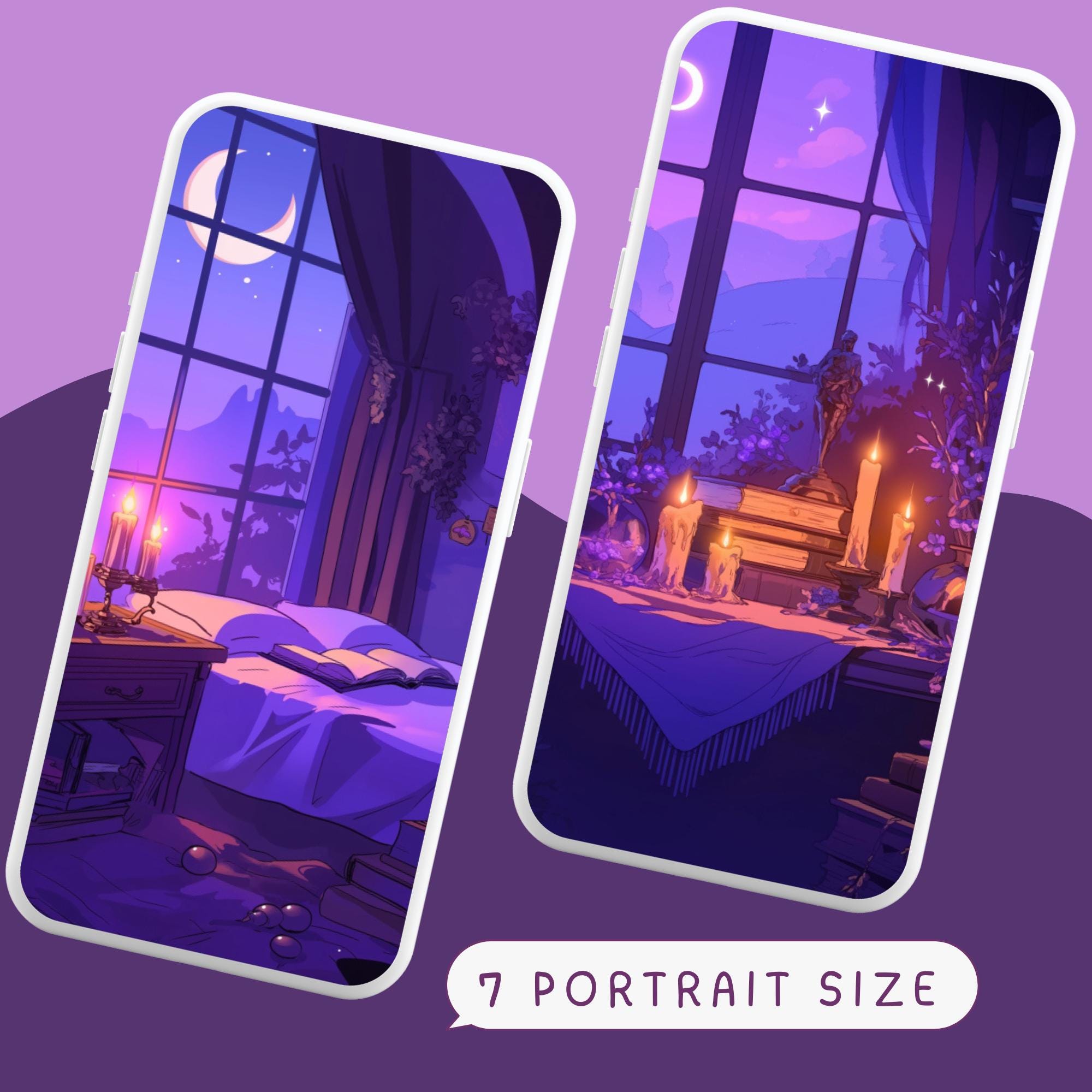 Witchcore Anime Wallpaper: Purple Witchy Desktop & Phone Background ...