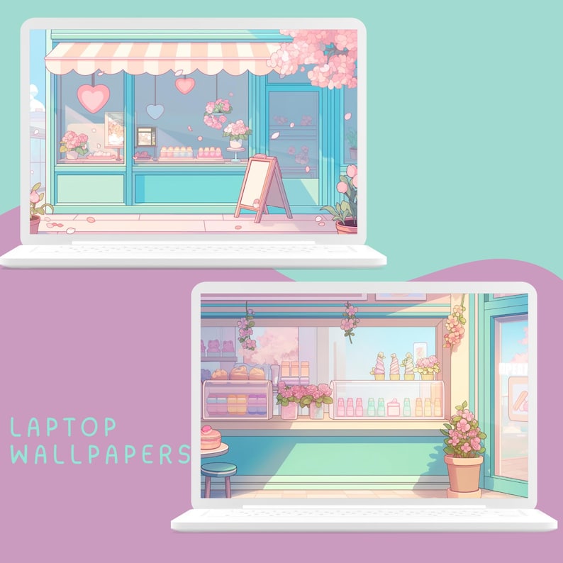 Pastel Store Wallpaper: Cherry Blossom Sakura, Kawaii Desktop ...