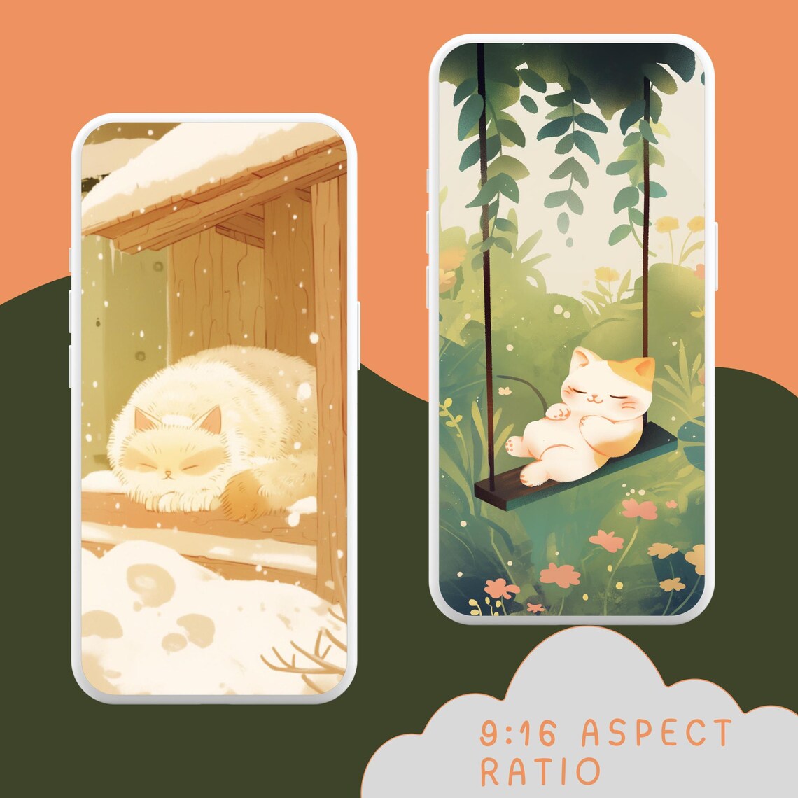 Wildflower Boho Cat Wallpaper Boho Green Desktop Background Kawaii ...