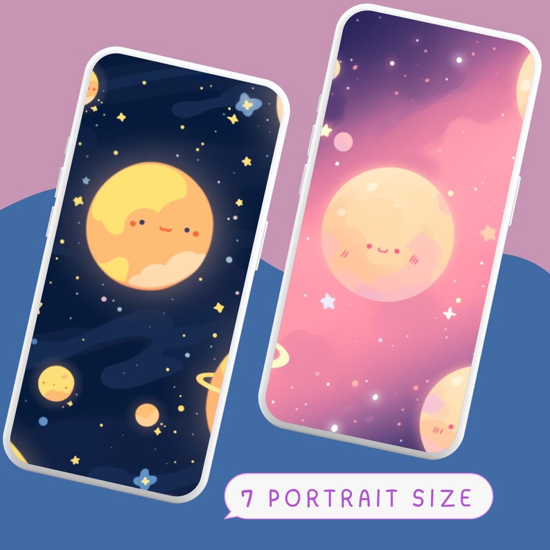 Kawaii Space Planets Wallpaper, Pastel Saturn Desktop Wallpaper ...