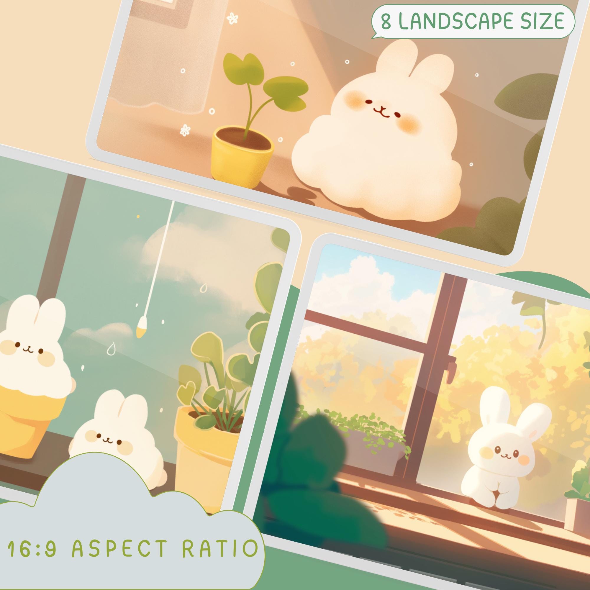 Spring Bunny Wallpaper Pastel Desktop Background Kawaii Wallpaper Cozy ...