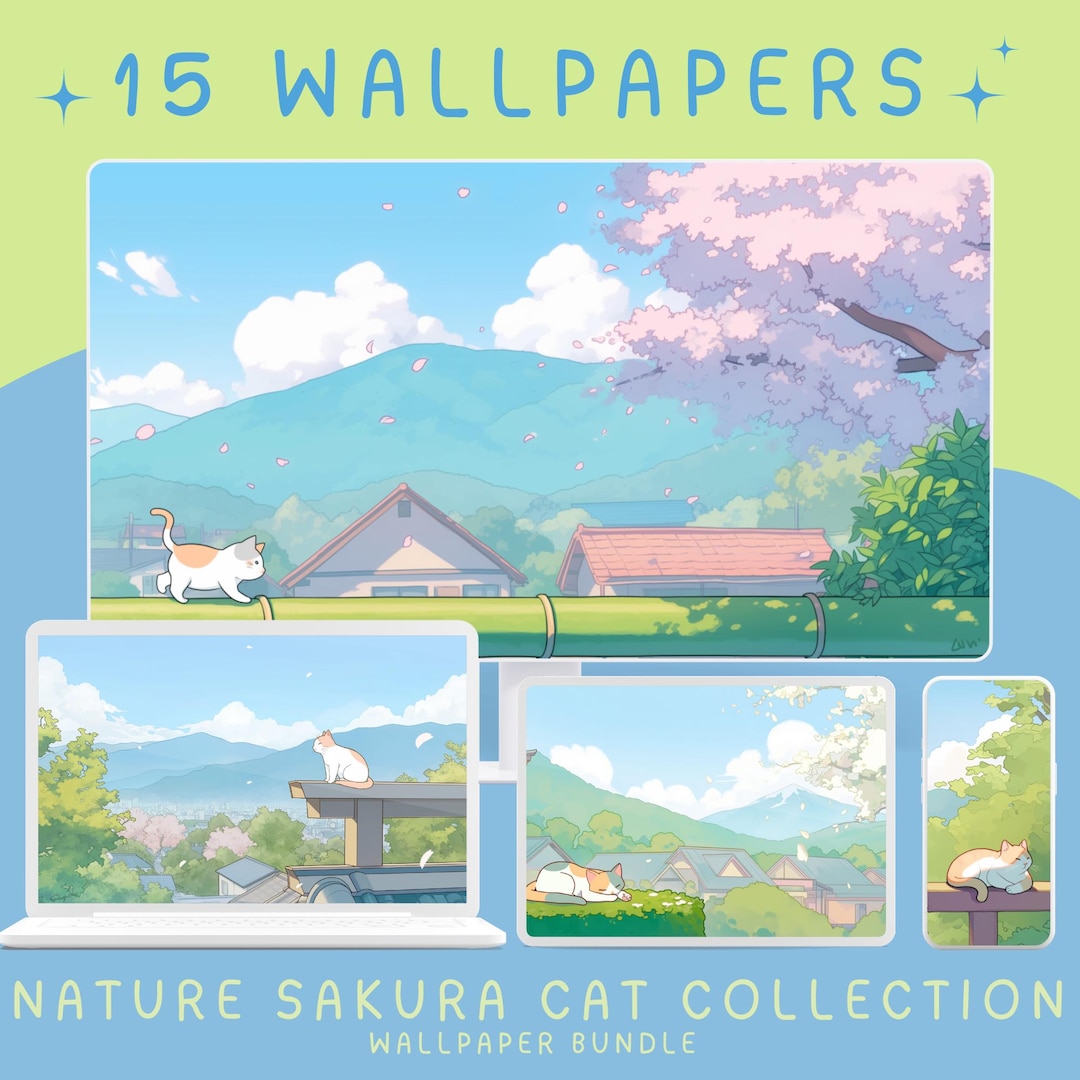 Nature Sakura Cat Wallpaper Japanese City Desktop Background Tokyo ...