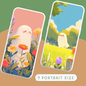 Wildflower Ghost Wallpaper, Spring Desktop Wallpaper, Kawaii Phone ...