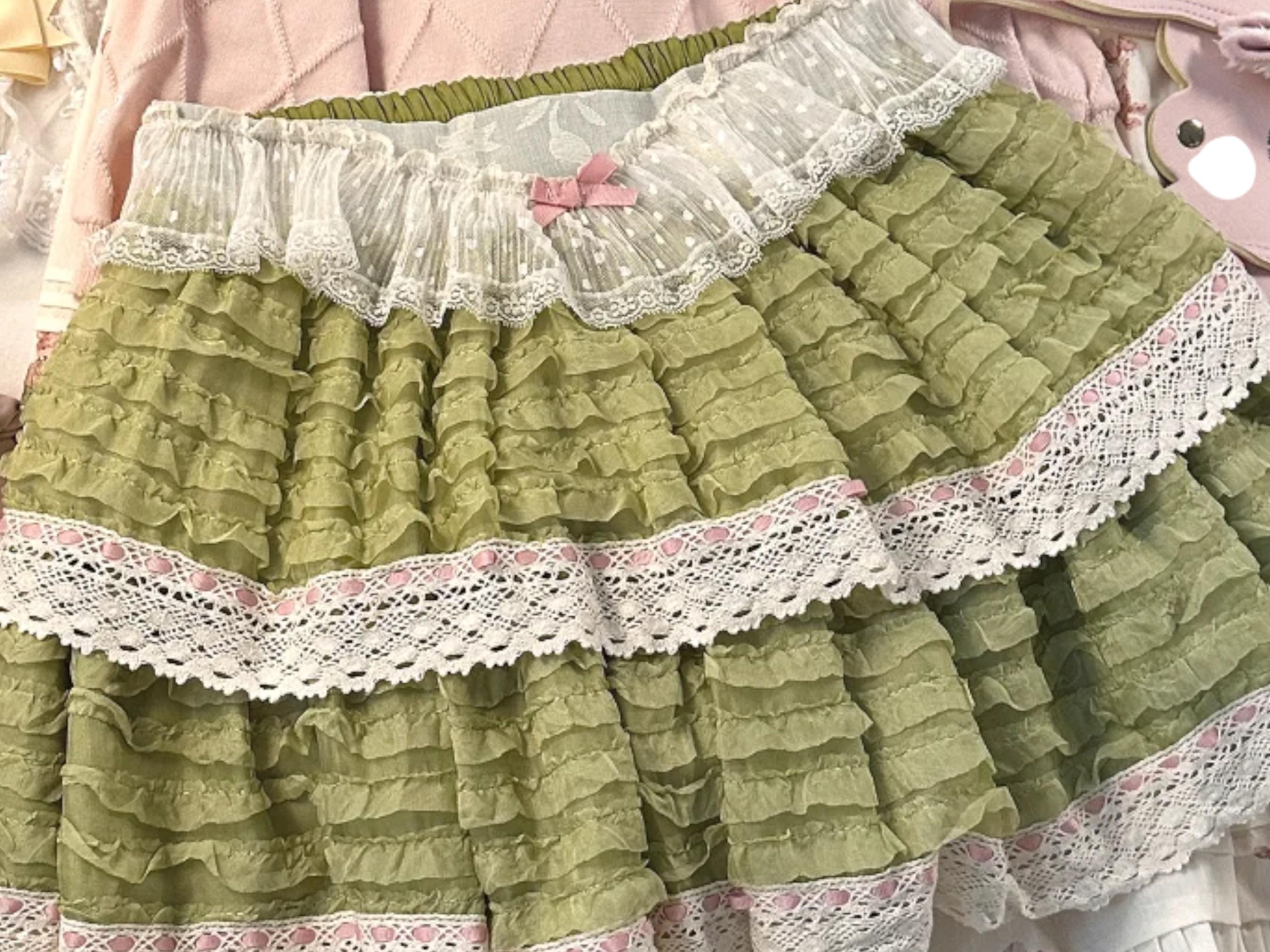 Layered Mini Skirt | Lace Ruffles Bow Cake | High-waisted Slim Flowy ...