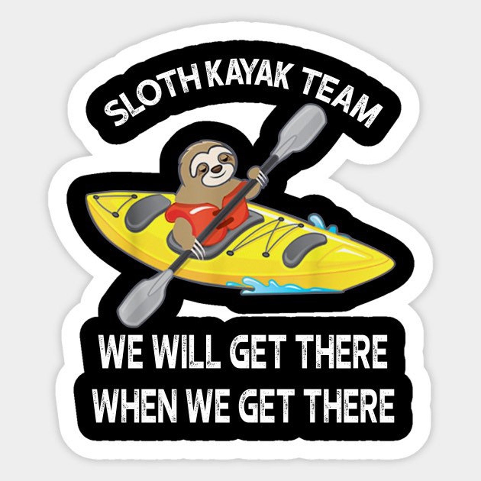 Sloth Kayak Team Paddle Die Cut Vinyl Sticker Decal | Etsy